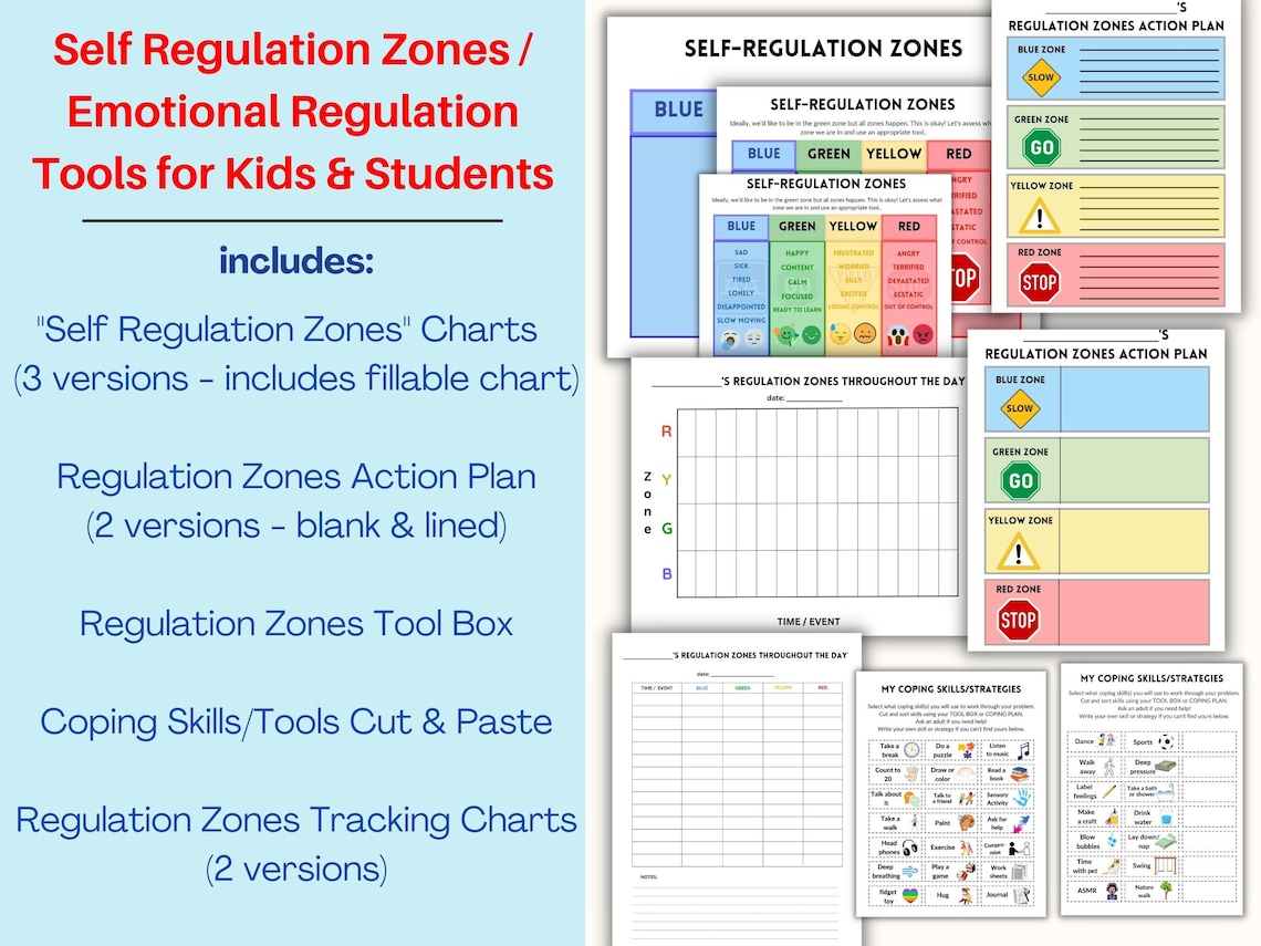 Self Regulation Zones | Emotional Regulation, Kids, Schoolage, Autism ...