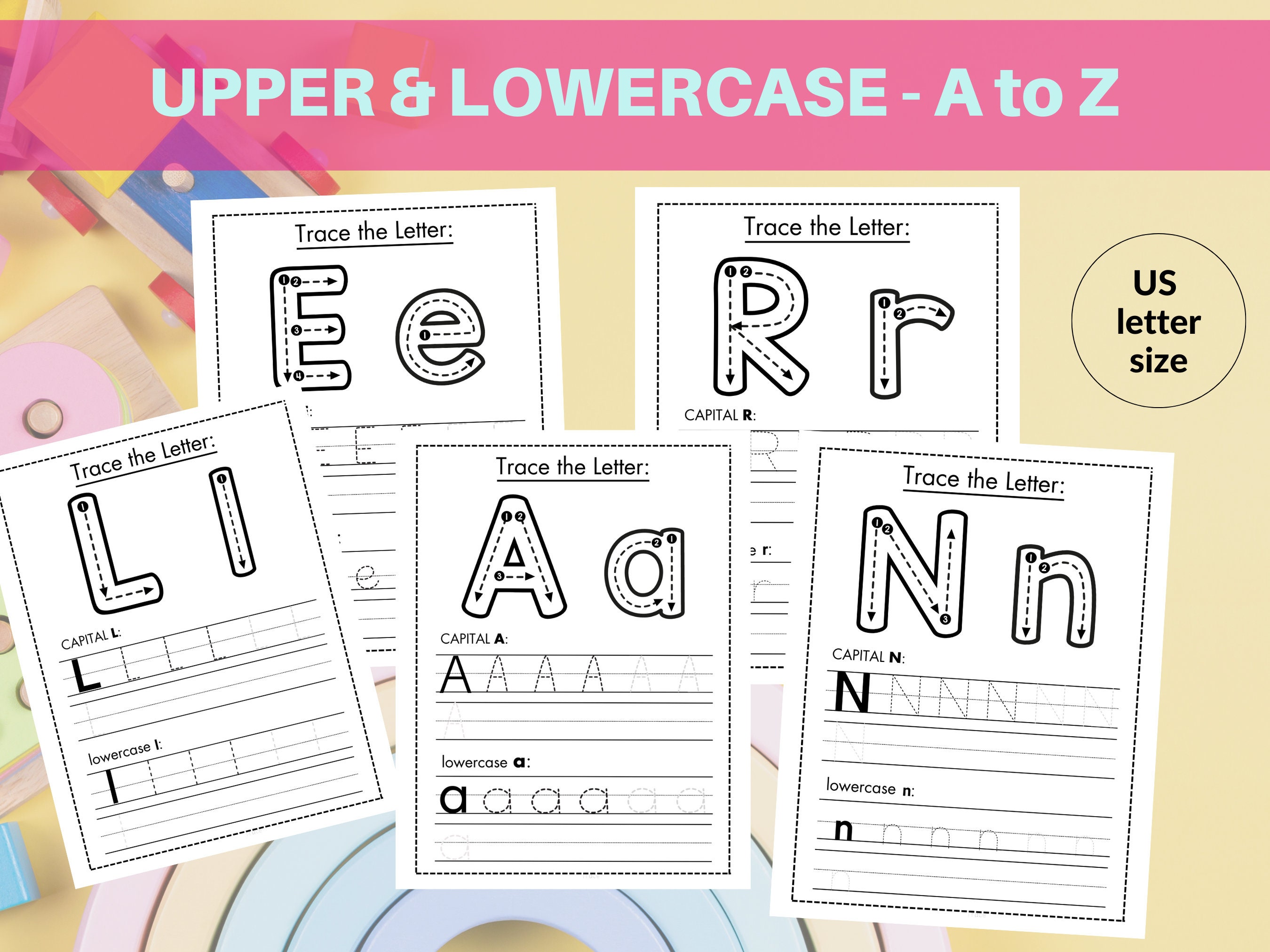 Alphabet Tracing Worksheets, Printable Tracing Sheets, Handwriting ...