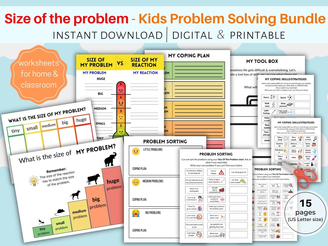 Size of the Problem, Problem Solving Worksheets for Kids & Students ...