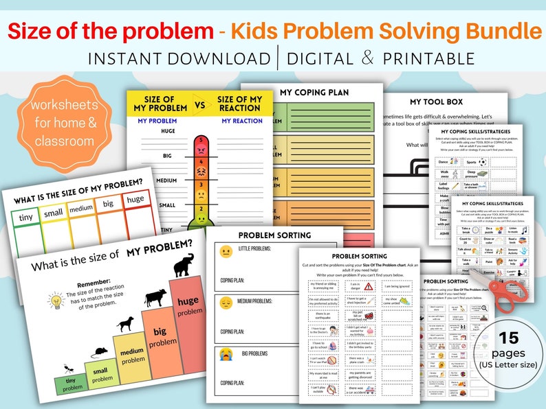 Size of the Problem, Problem Solving Worksheets for Kids & Students ...