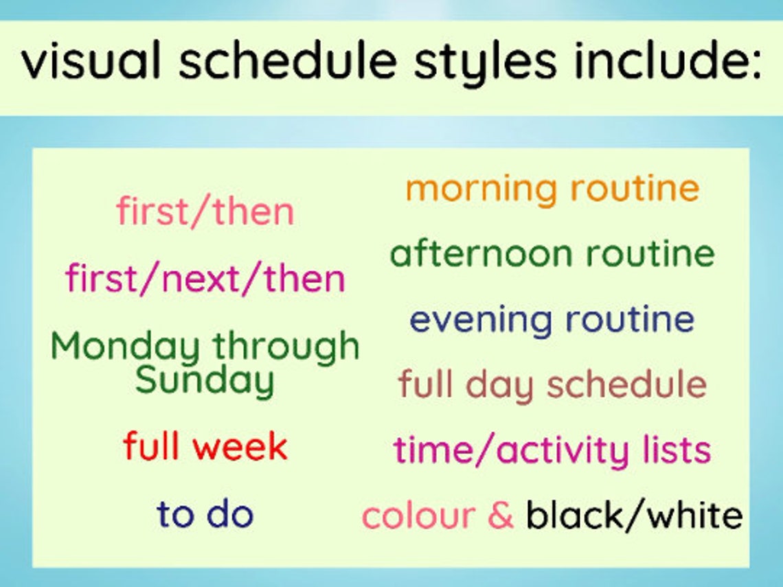Visual Schedule & Routine Cards Bundle | Digital Printable for Austim ...