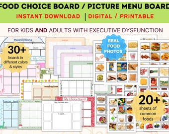Digital Download Food Choice Board Menu Visual Autism - Etsy