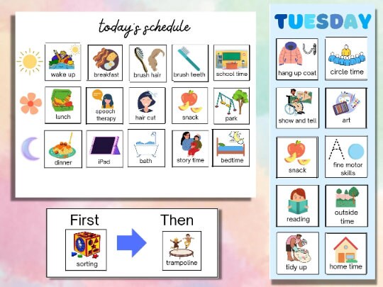 Food Choice Board & Visual Schedule Bundle Kids, Adults, Autism, ADHD ...