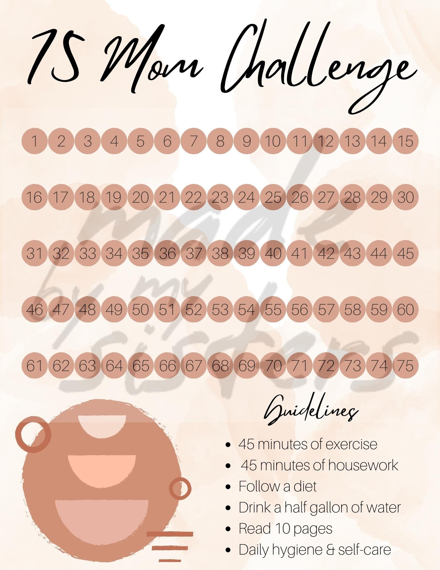 75 Mom Challenge Tracker and Phone Wallpaper - Etsy