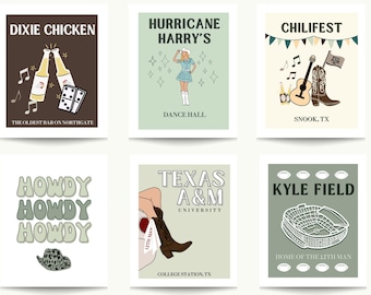 Texas A&M/TAMU Preppy Posters/college Station Digital Art 11 - Etsy
