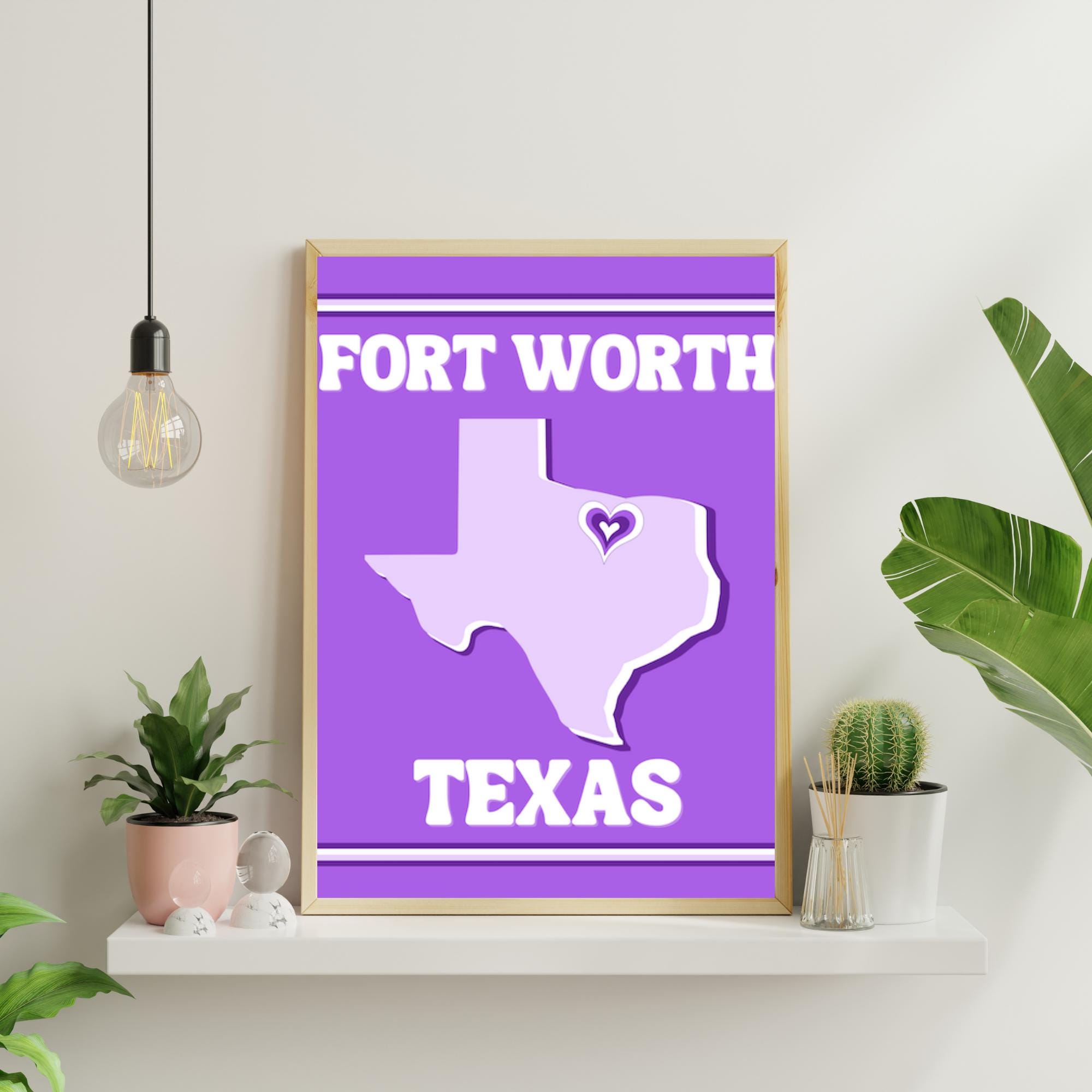 Texas Christian University Digital Prints, Cute Fort Worth Dallas ...