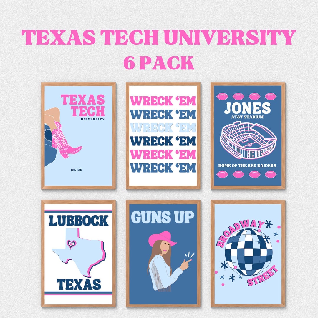 Texas Tech University Navy Pink Digital Prints, Cute Lubbock Prints ...