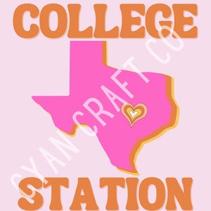 Texas A&M Digital Prints, Retro TAMU Pack, Cute College Station Dorm ...