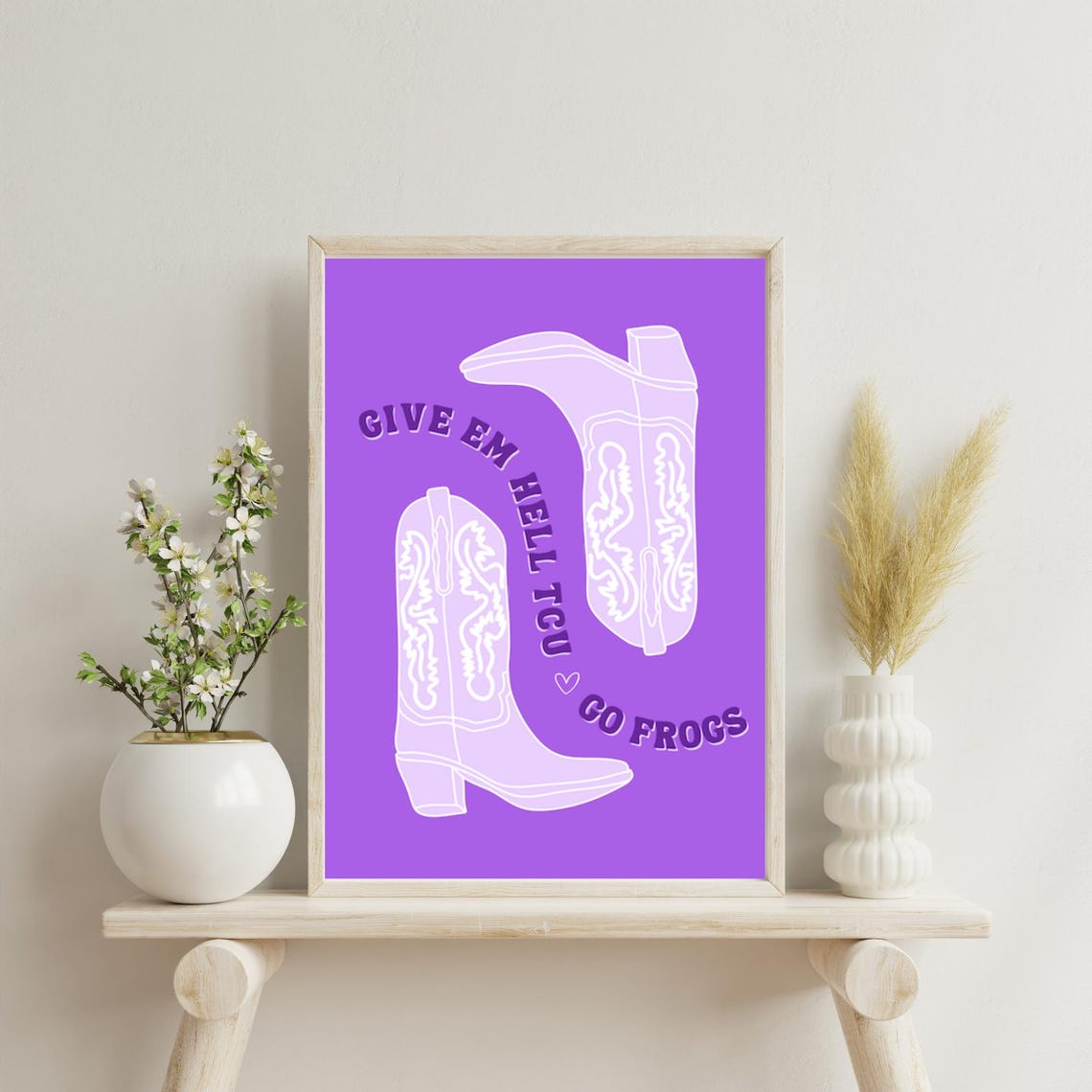 Texas Christian University Digital Prints, Cute Fort Worth Dallas ...