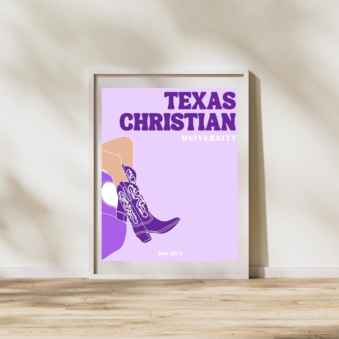 Texas Christian University Digital Prints, Cute Fort Worth Dallas ...