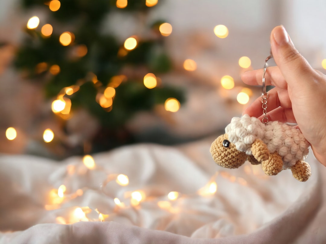 Crochet Sheep Keychain,lamb Amigurumi Keychain,handmade Sheep Crochet ...