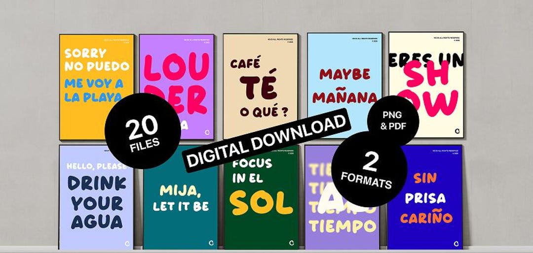 Bold Spanish Posters Wall Decor (PACK OF 10) - 3 SIZES - Etsy