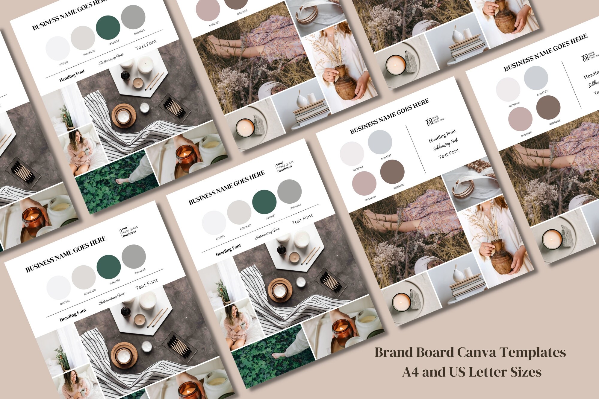Brand Board Canva Template Harmony - Etsy