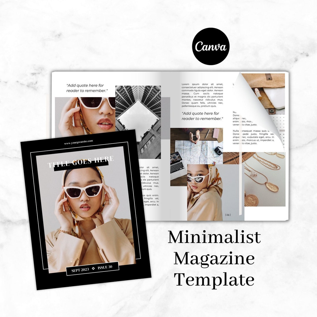 Magazine Template, Canva Magazine Template Minimalist - Etsy