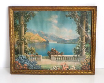Vintage R. Atkinson Fox the Magic Pool Art Deco Print Framed Lithograph ...