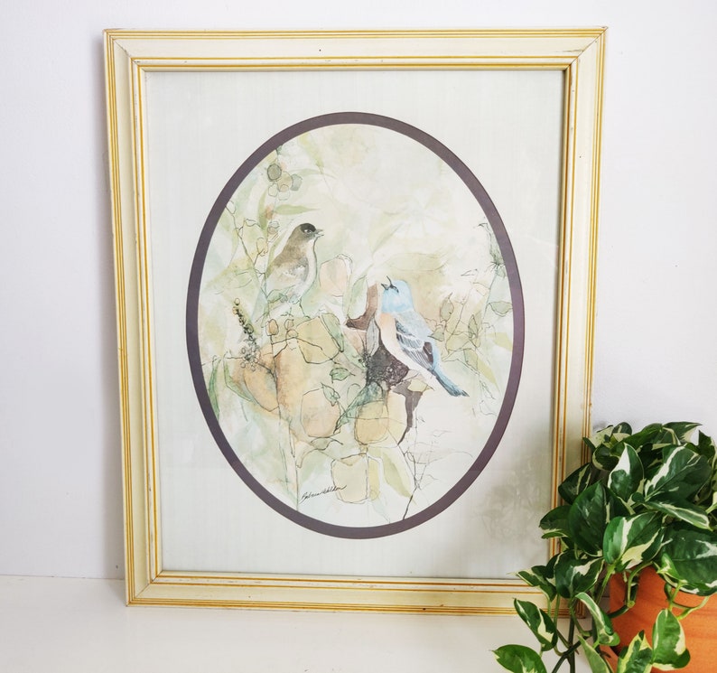 Barbara Weldon Watercolor Bird Print, Framed - Etsy