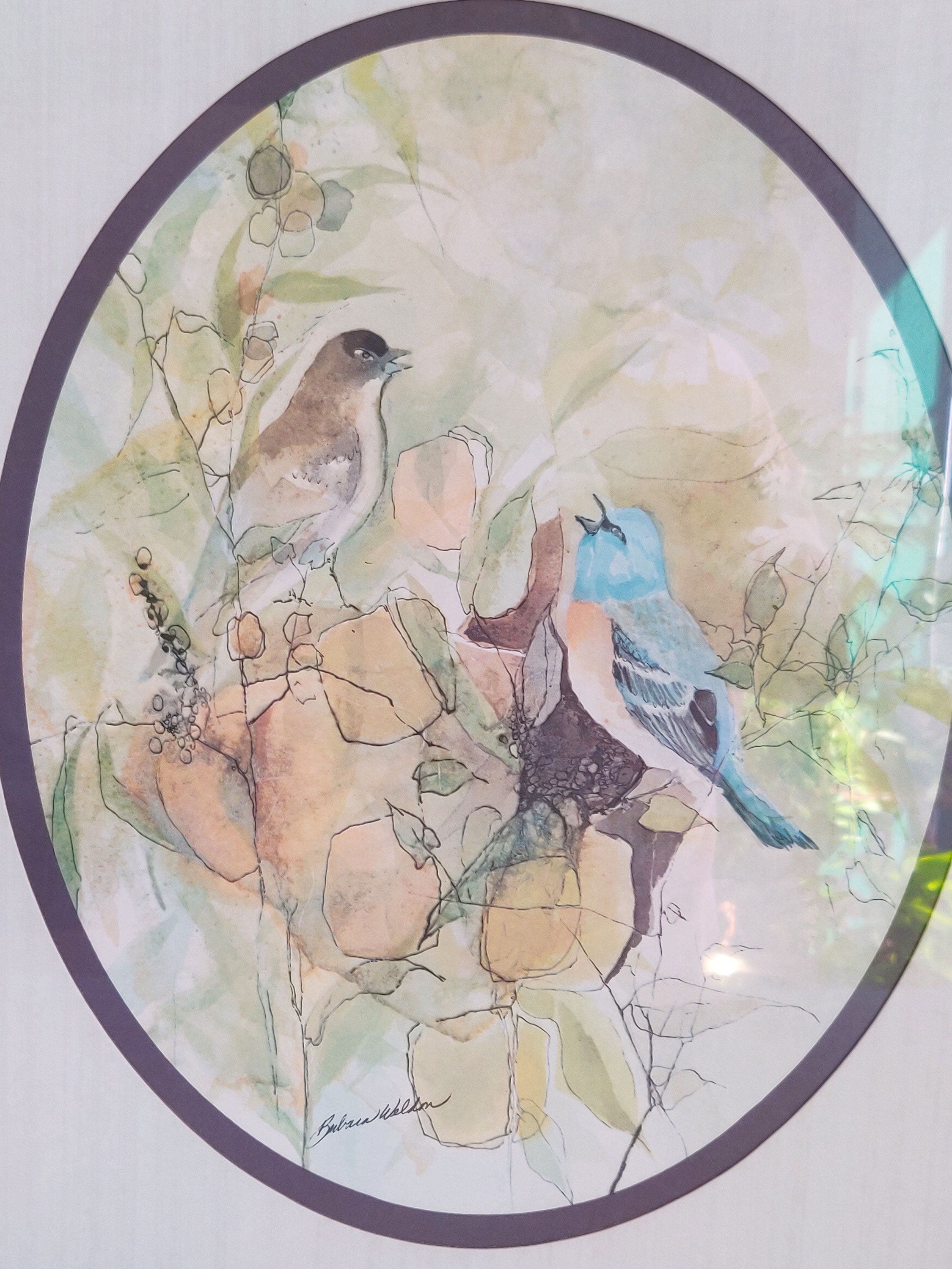 Barbara Weldon Watercolor Bird Print, Framed - Etsy