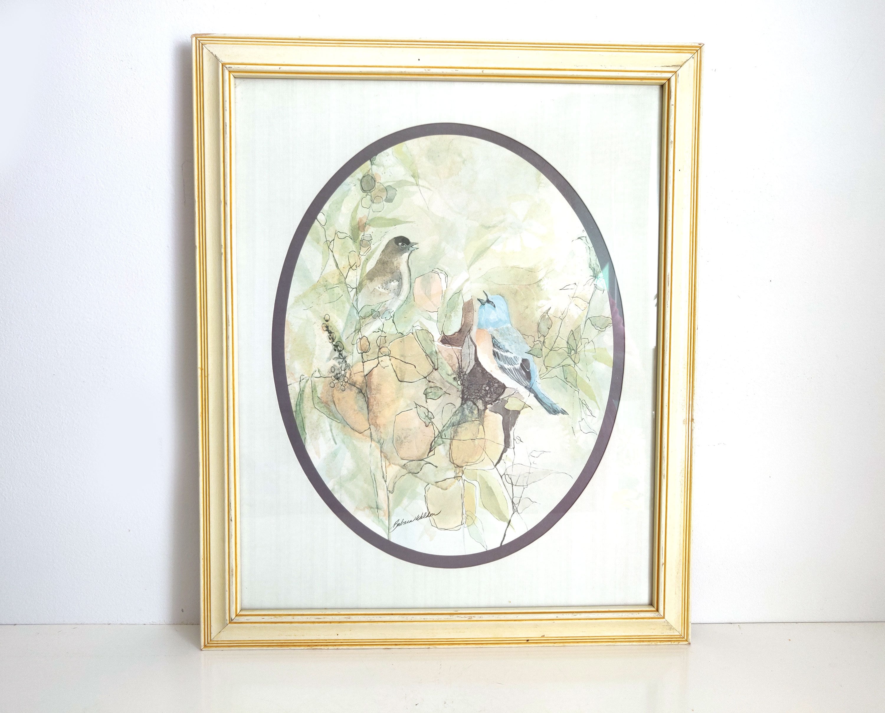 Barbara Weldon Watercolor Bird Print, Framed - Etsy