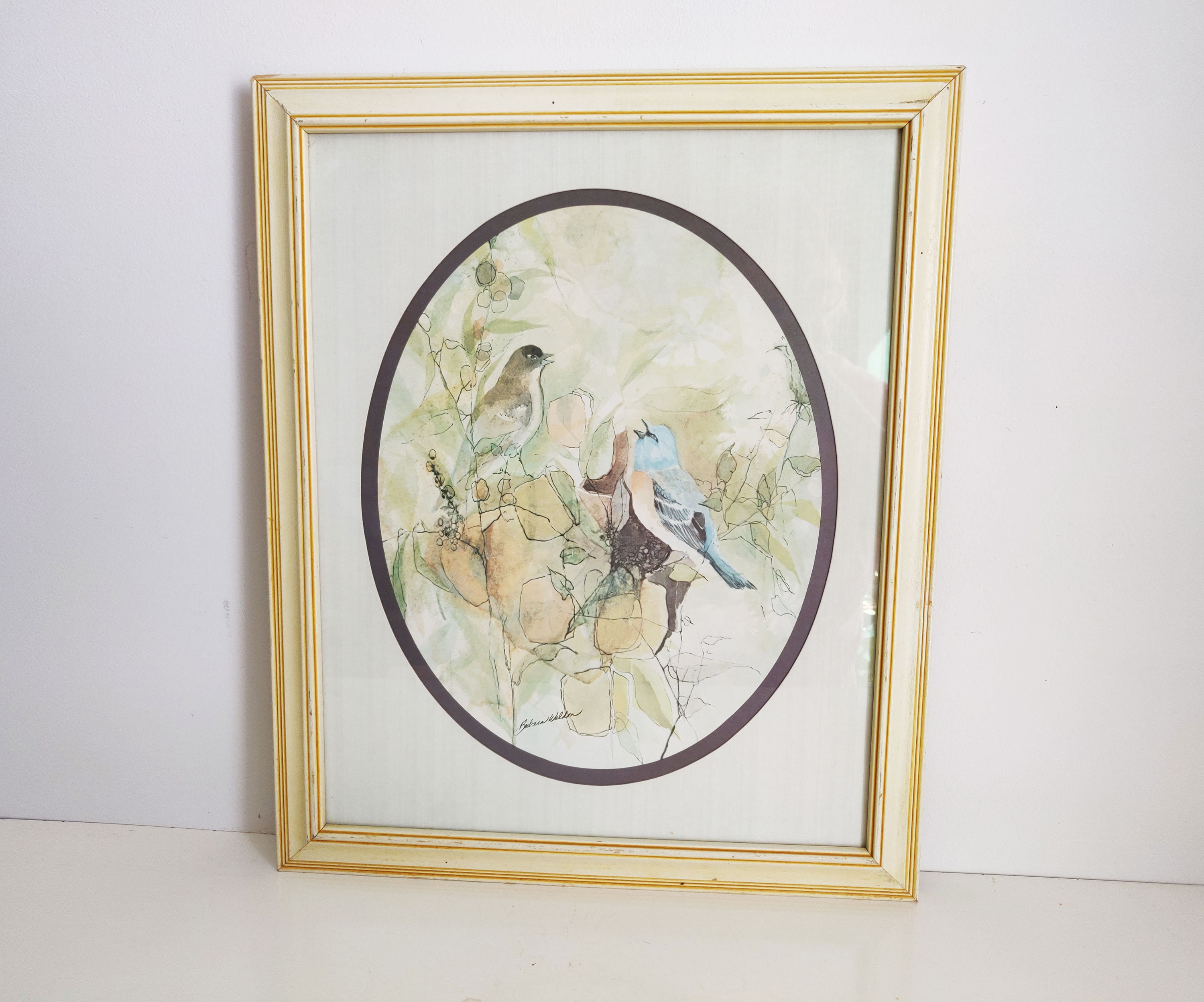 Barbara Weldon Watercolor Bird Print, Framed - Etsy