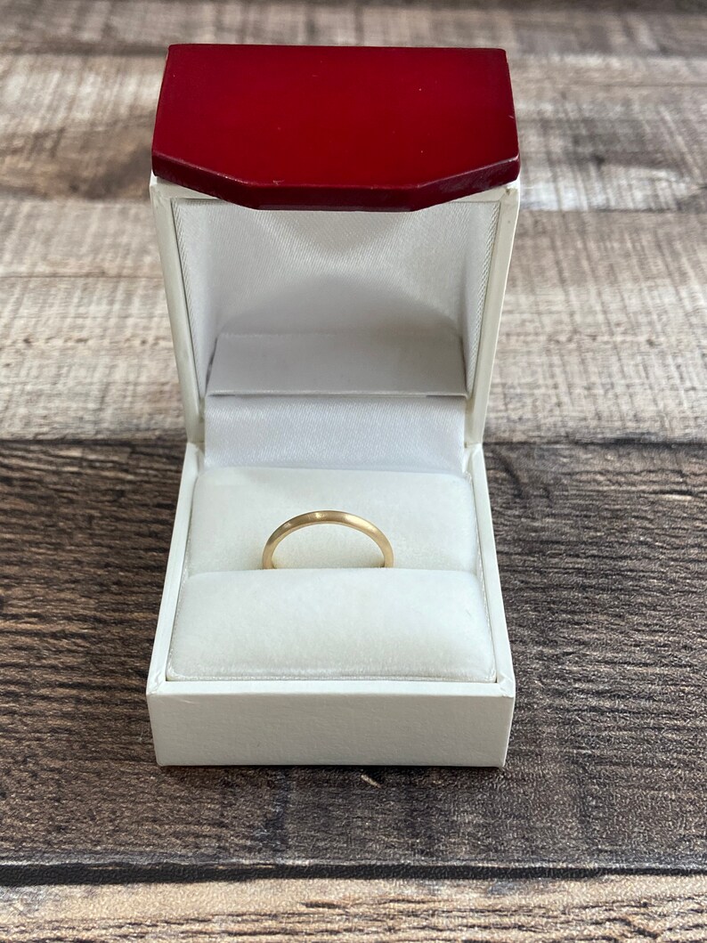 Classic Matte Finish Thin Gold Wedding Band - Etsy