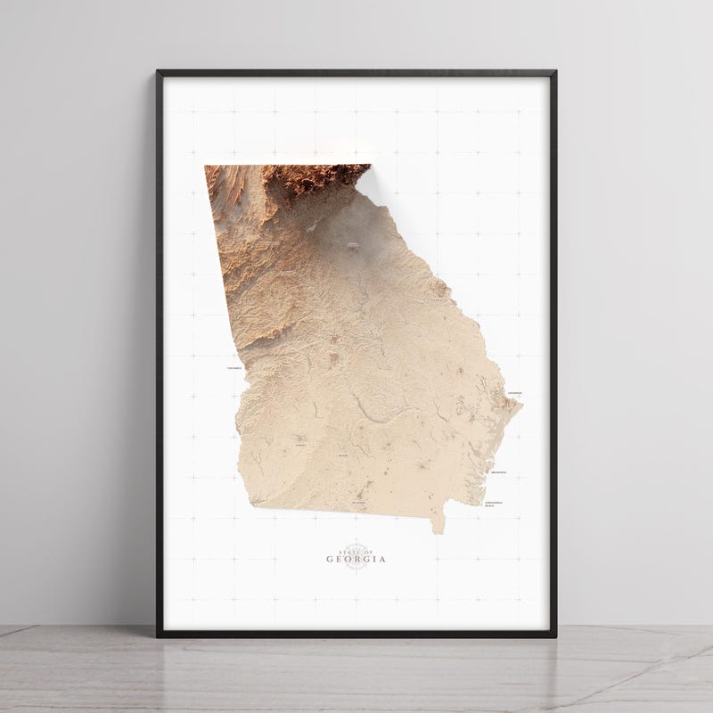 Topo Map of the Us - Etsy