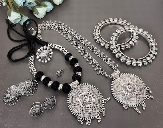 German silver kolhapuri necklace store