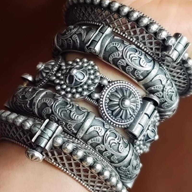 2.4 Oxidized Bangle Set - Etsy