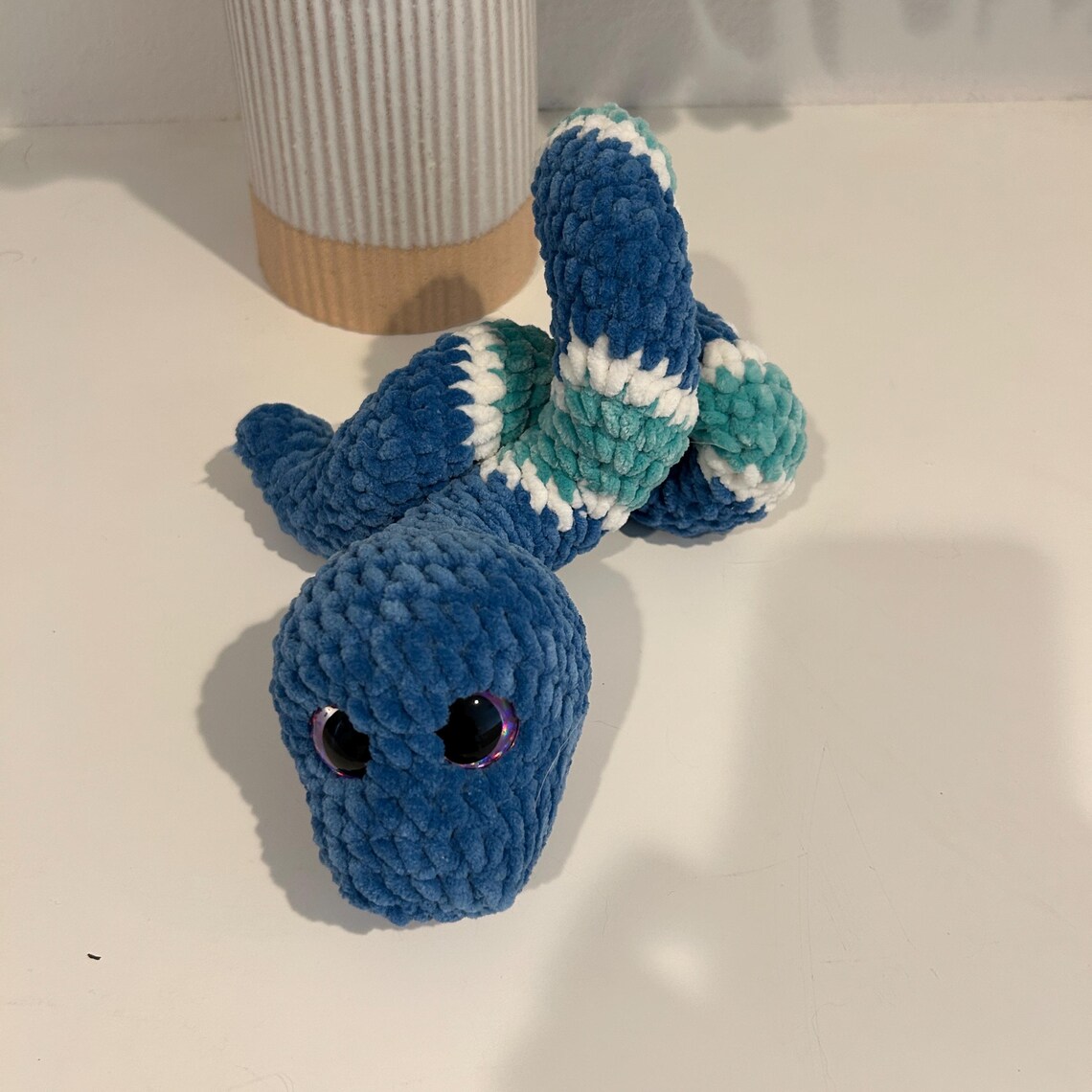 Fidget Fuzzy Snake Plushie- Fruit Collection (kiwi)- Hand Crocheted ...
