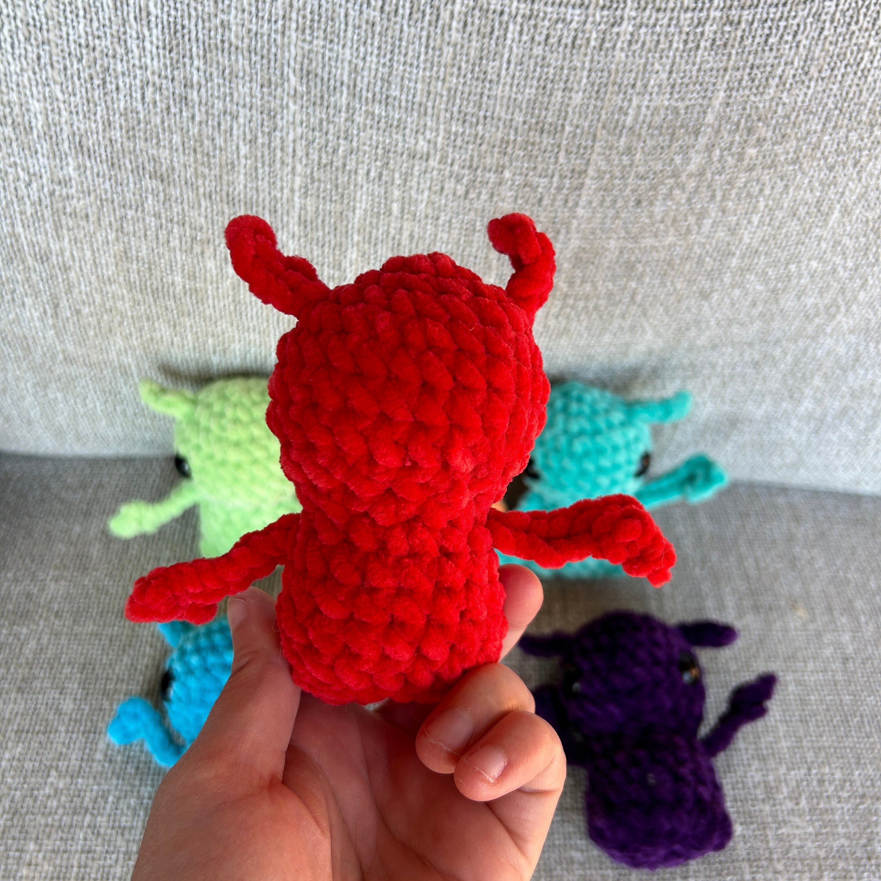 Fuzzy Alien Plushie- Assorted Colors- Hand Crocheted! - Etsy
