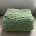 The Riley Blanket Basketweave Crochet Blanket Sage Green - Etsy