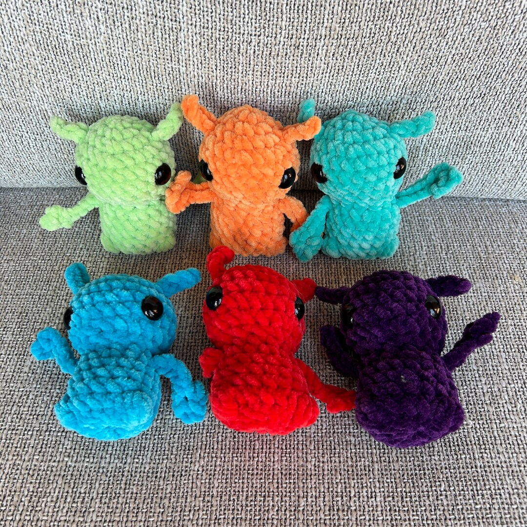 Fuzzy Alien Plushie- Assorted Colors- Hand Crocheted! - Etsy
