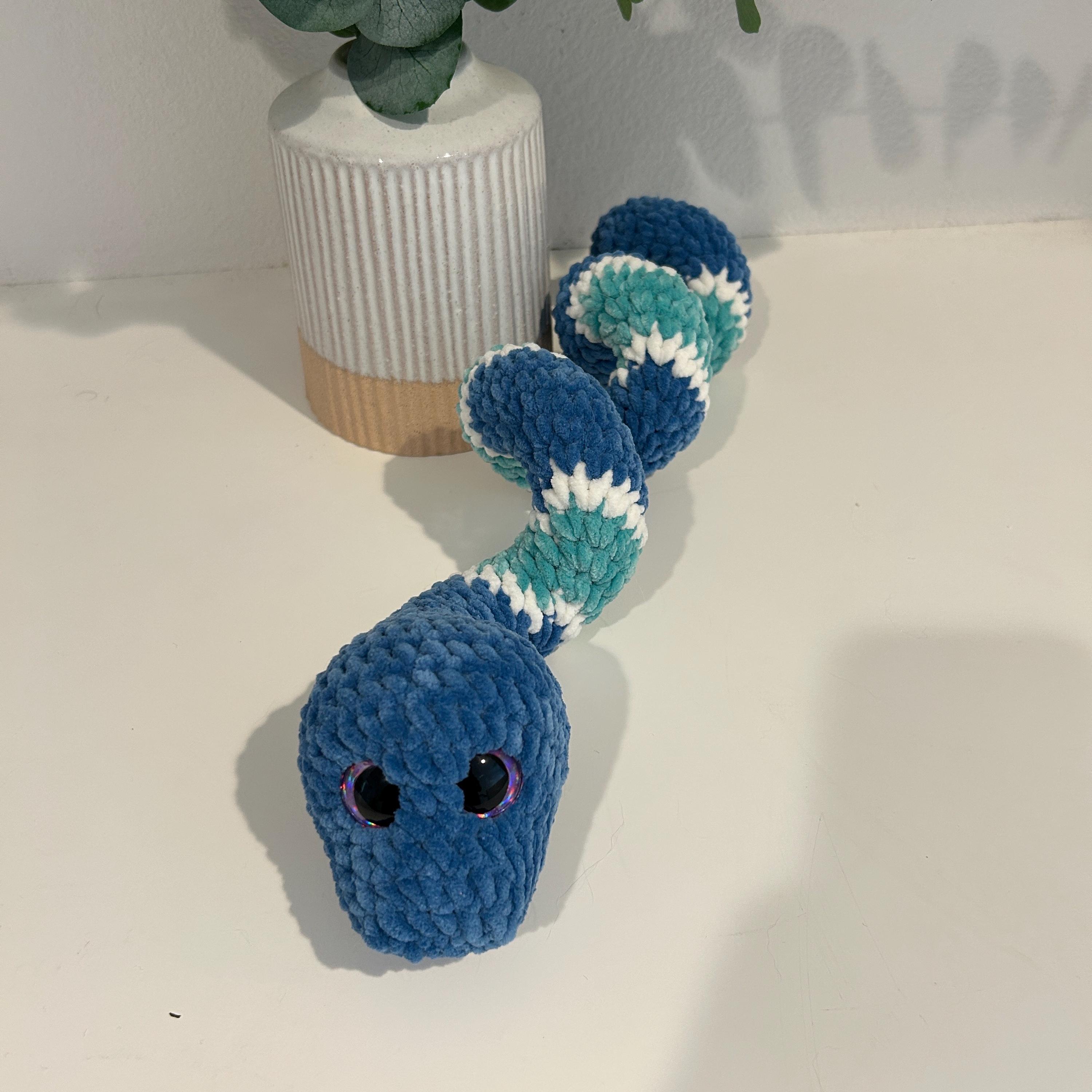 Fidget Fuzzy Snake Plushie- Fruit Collection (kiwi)- Hand Crocheted ...