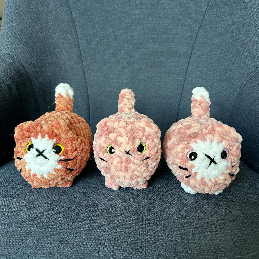 Fuzzy Mini Loaf Cat Plushie- Assorted- Hand Crocheted! - Etsy
