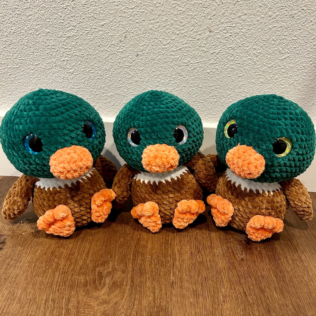 Snuggly Mallard Duck Plushie Hand Crocheted - Etsy