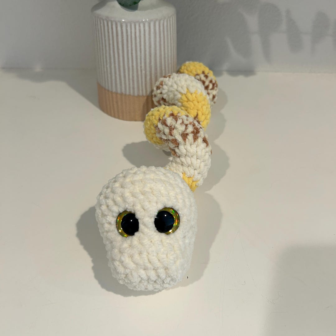 Fidget Fuzzy Snake Plushie- Fruit Collection (banana)- Hand Crocheted ...
