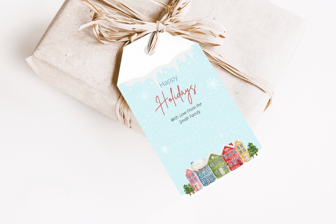 Printable Happy Holidays Gift Tags, Instant Download PDF File - Etsy