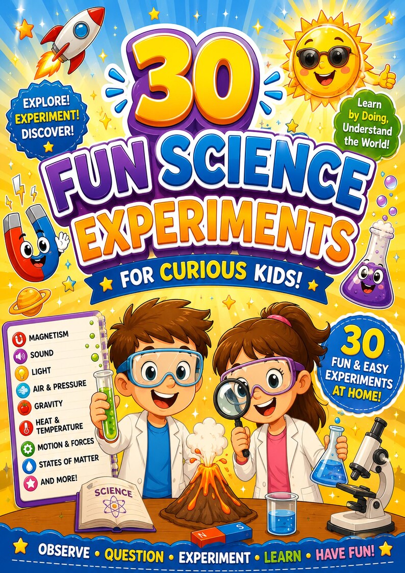 30 Fun Science Experiments Workbook Bundle for Kids Ages 6-10 ...
