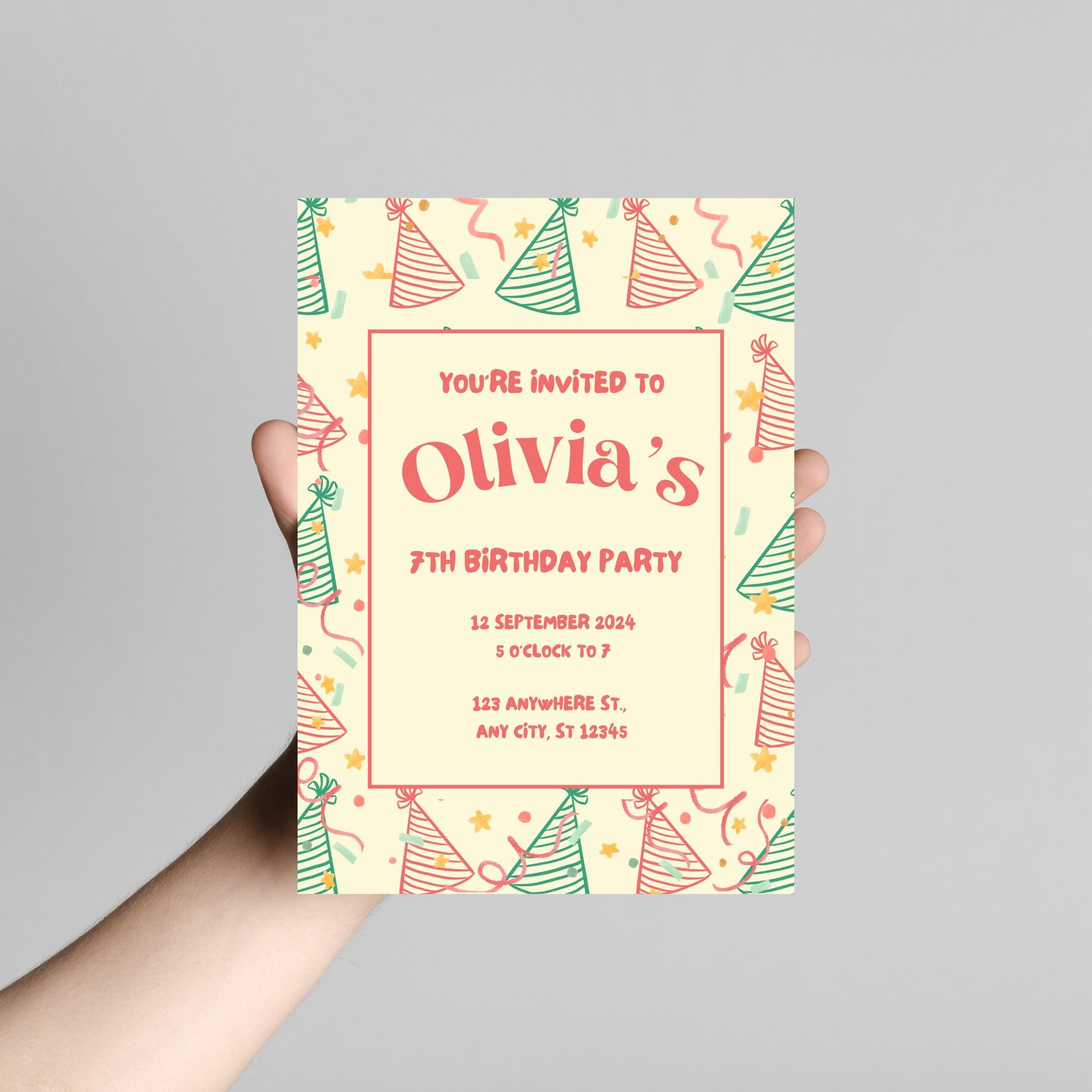 Kid's Birthday Party Invitation Customizable Editable Printable ...