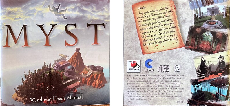 Myst CD, Adventure Video Game, 1993, Riven the Sequel to Myst - Etsy