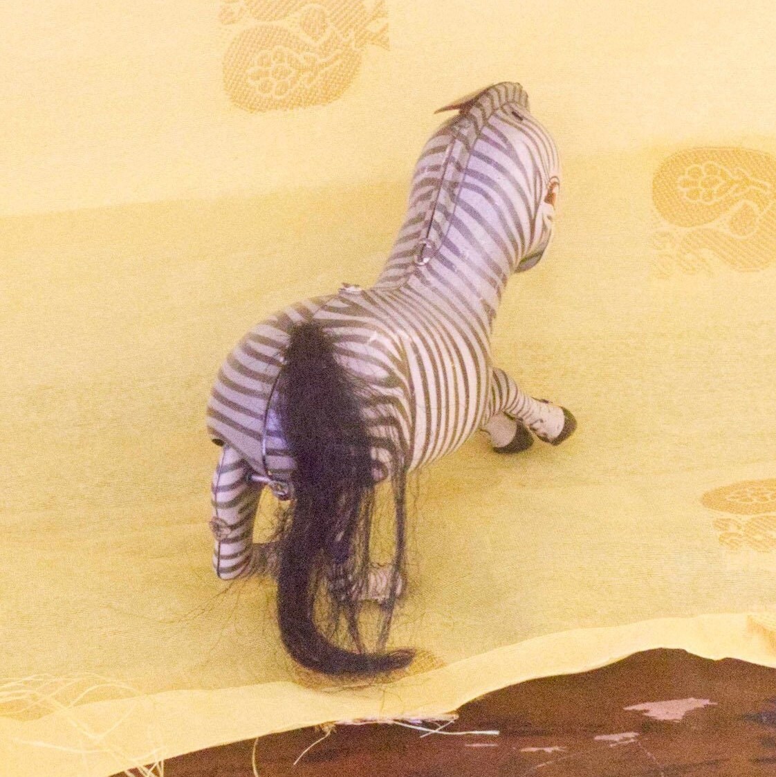 Vintage Lithograph Wind-up Tin Jumping Zebra MS 505 Wind-up Key & Right ...