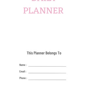 Daily Planner Printable, Instant Download, Digital Planner, Weekly ...