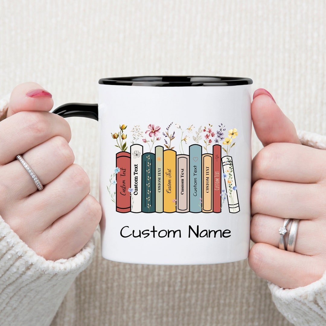 Personalized Favorite Books Mug, Custom Bookshelf Mug for Readers ...