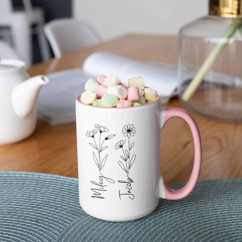 Custom Birth Month Birth Flower Mug Plant Mom Mug Etsy