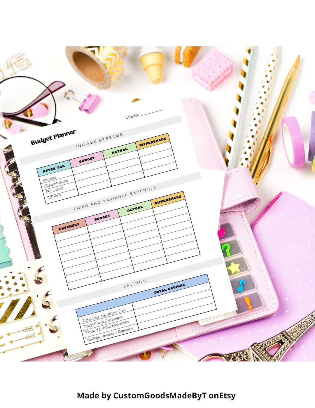 Monthly Budget Planner Sheet Template; Budget Tracker; Printable Budget ...
