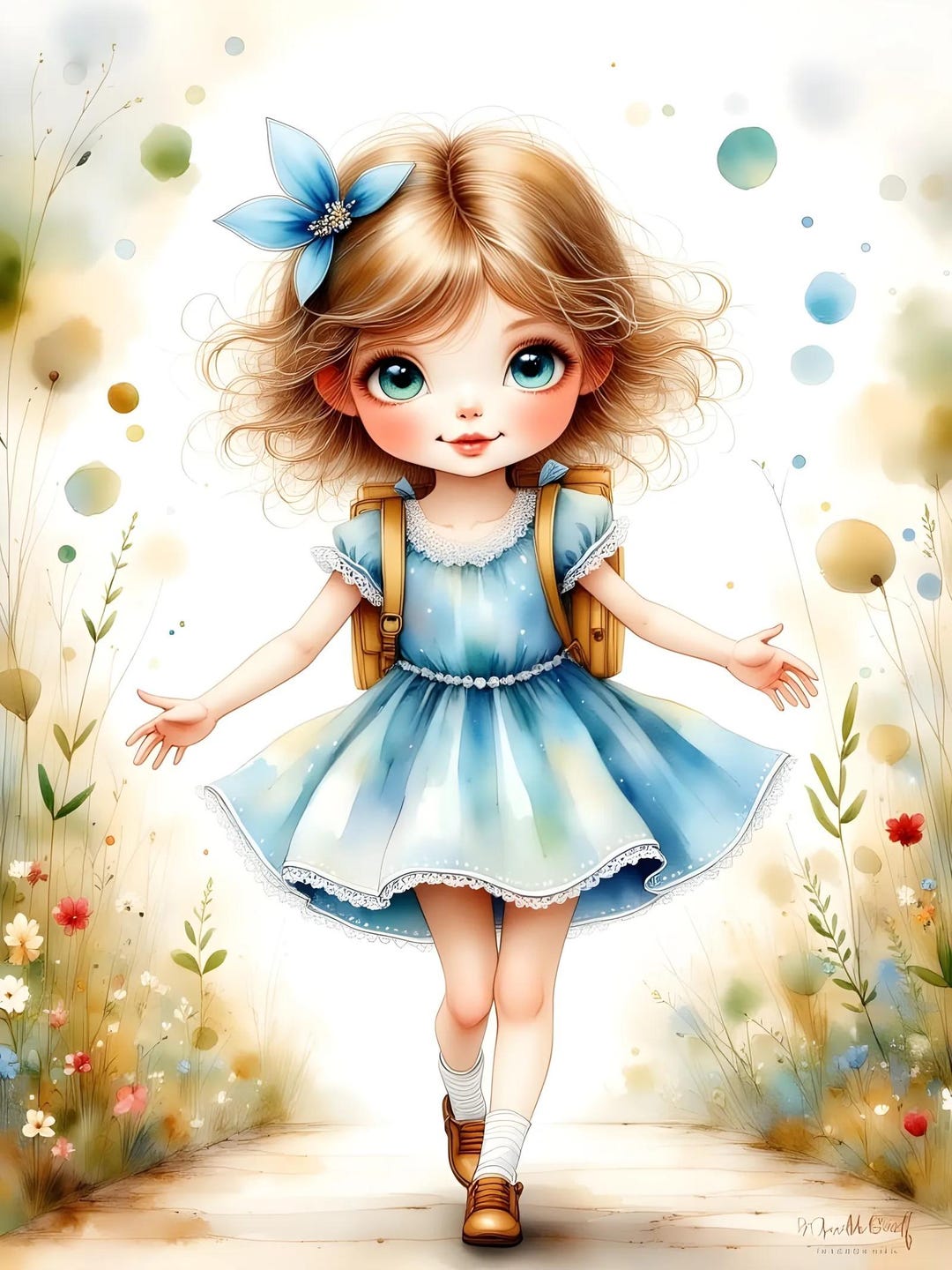 Little Girl in a Blue Dressl PNG Download to Make Pictures, Posters, T ...