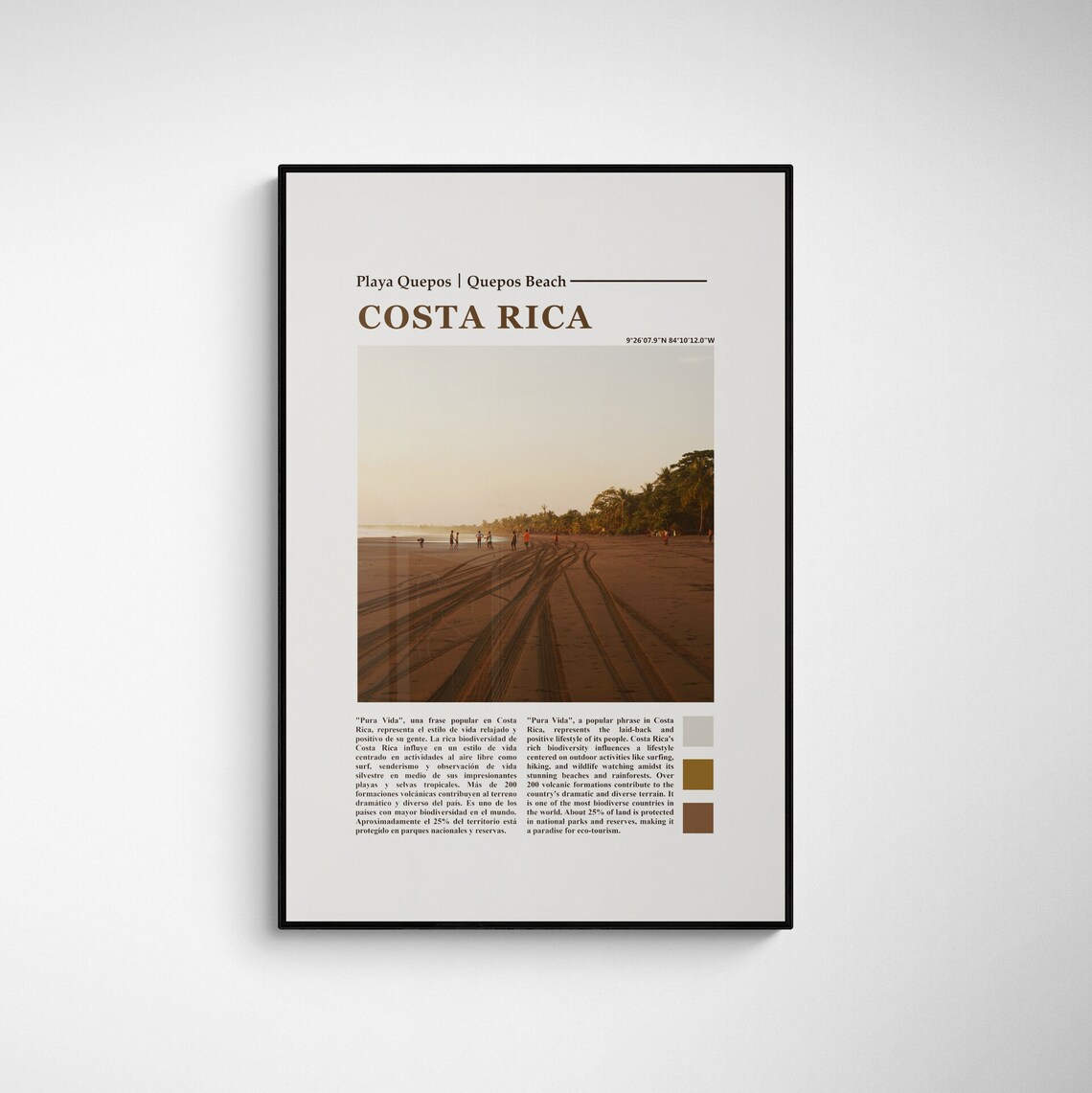 Vintage Costa Rica Travel Poster Design, Pura Vida Travel Print ...