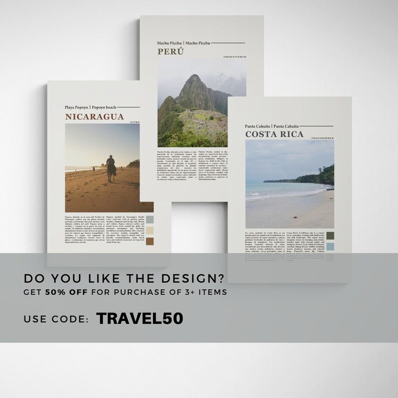 Vintage Costa Rica Travel Poster Design, Pura Vida Travel Print ...