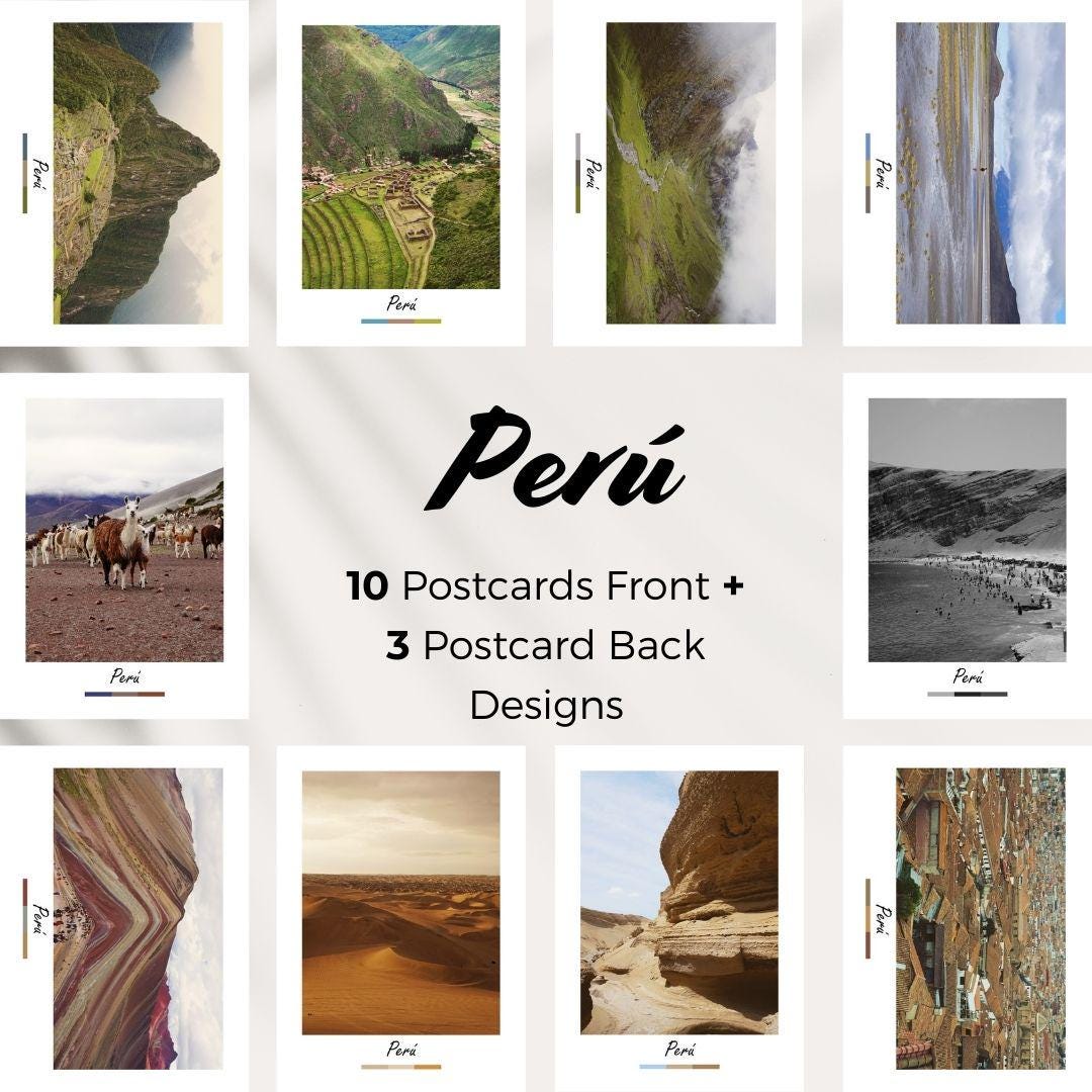 Peru Travel Postcards Set Digital Design Photography Wall Art South ...