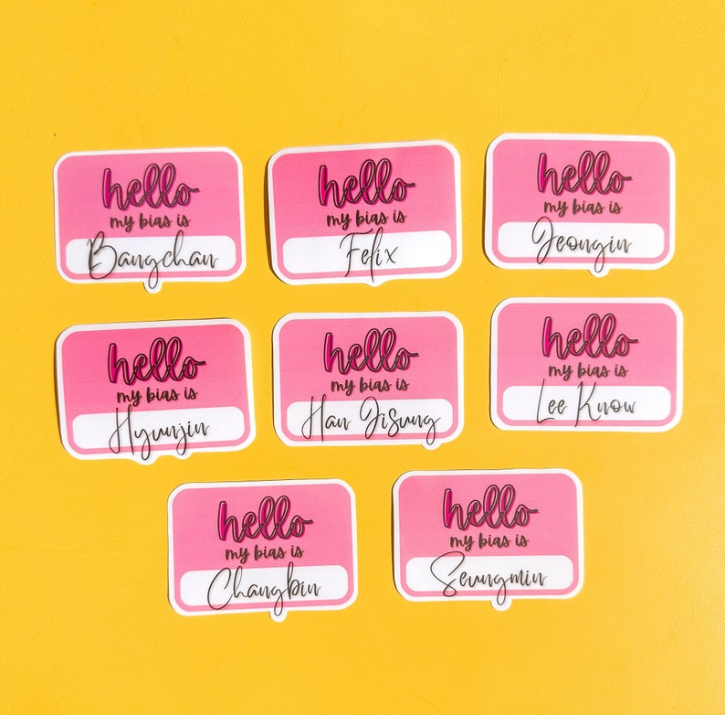 Stray Kids Hello My Name is Nametag Sticker SKZ KPOP Vinyl - Etsy