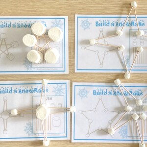 Printable Marshmallows and Toothpicks Snowflakes Mats : Christmas ...